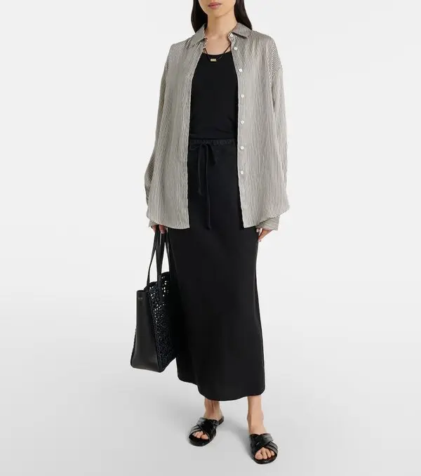 Velvet By Graham & Spencer Beka Linen Maxi Skirt - Black
