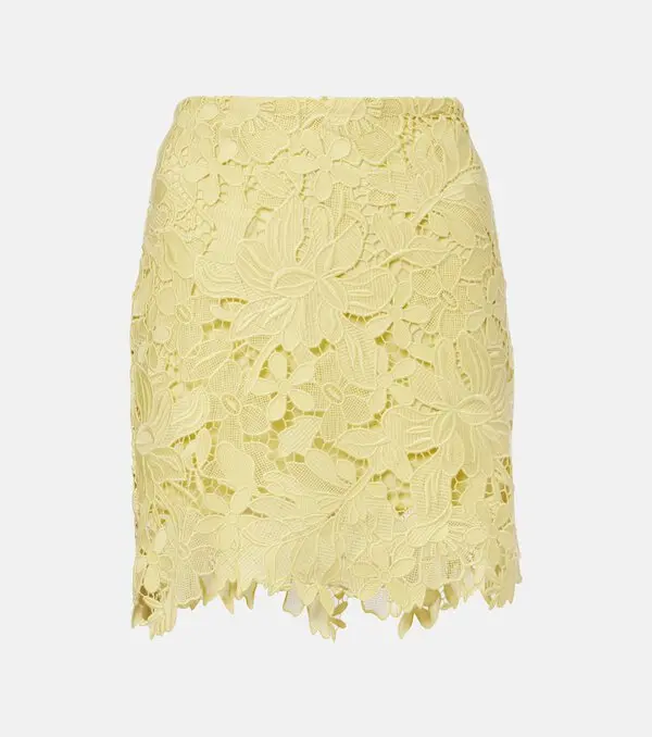 Sportmax Bora Floral Lace Mini Skirt - Yellow