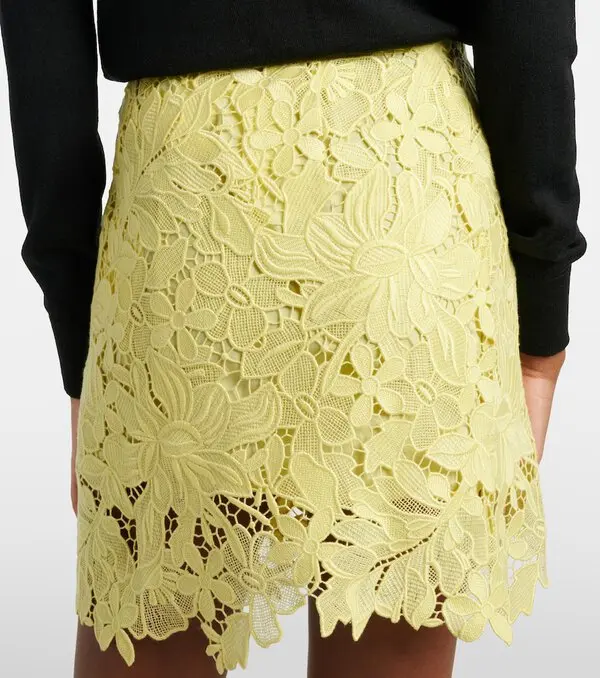 Sportmax Bora Floral Lace Mini Skirt - Yellow