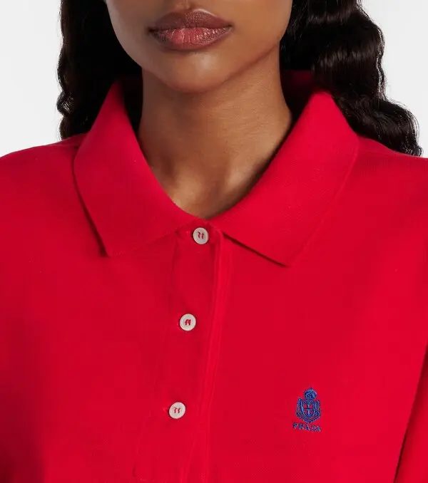 Prada Logo Cotton Piqué Polo Shirt