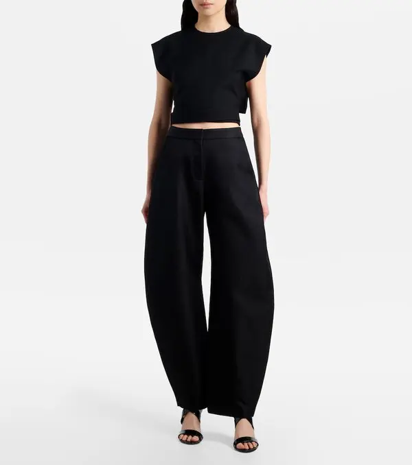 Alaïa Belted Wool Top - Black