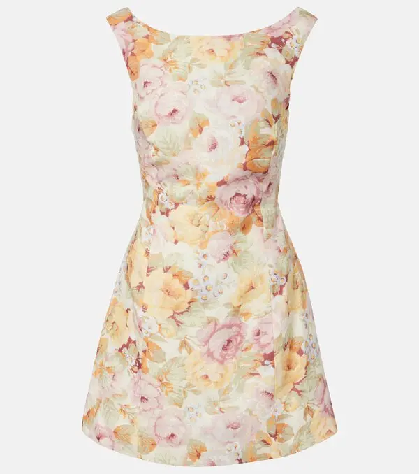 Faithfull The Brand Sofia Floral Linen Minidress - Multicoloured