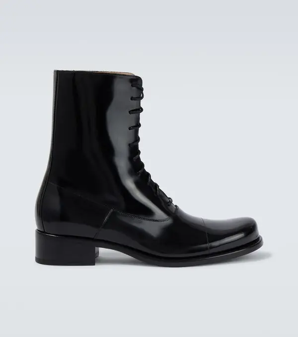 THE ROW Kai Patent Leather Lace-up Boots