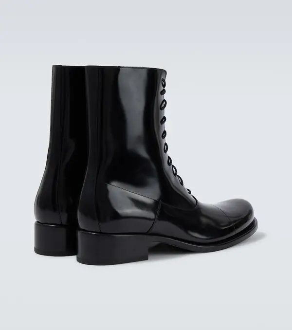 THE ROW Kai Patent Leather Lace-up Boots