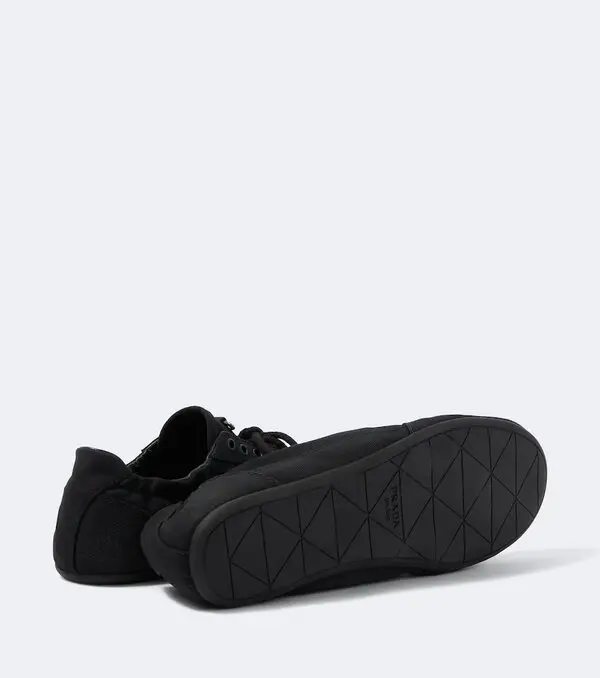 Prada Collapsible Canvas Sneakers - Black