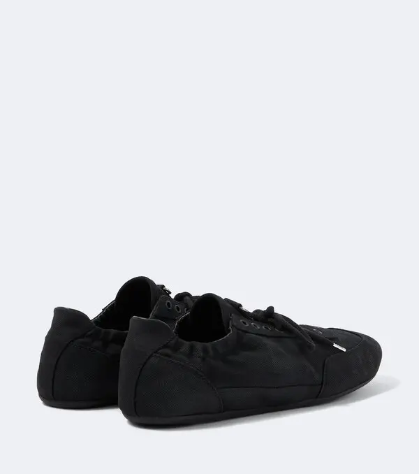 Prada Collapsible Canvas Sneakers - Black