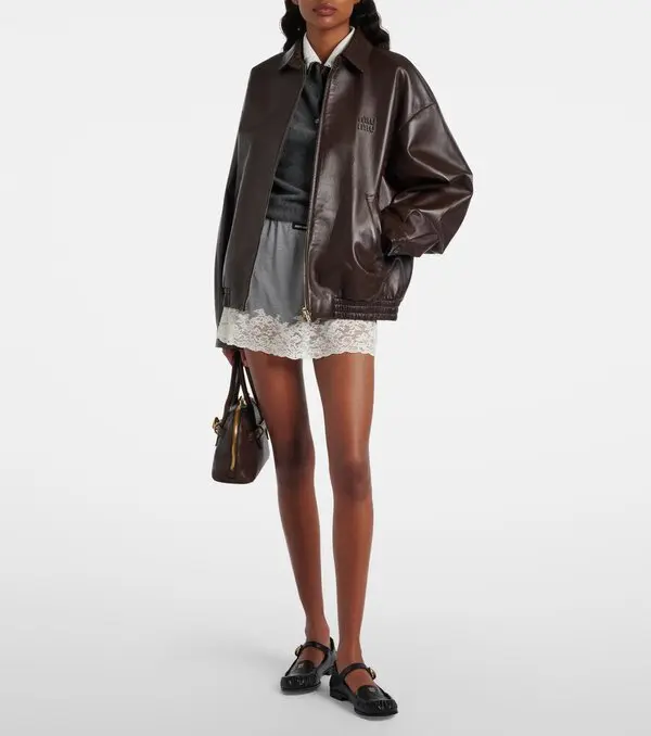 Miu Miu Lace-trimmed Mini Skirt