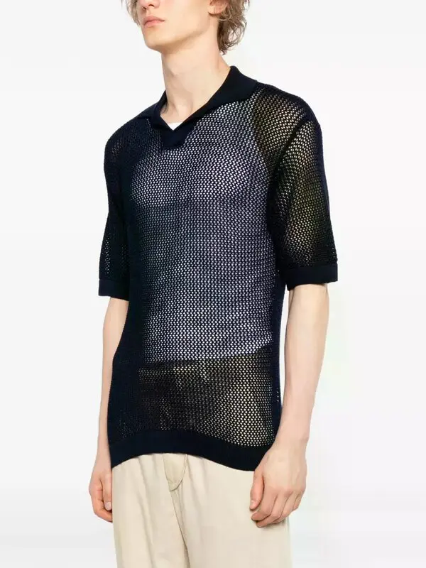Tagliatore Tilley Knitted Short-sleeve Polo Shirt - Blue