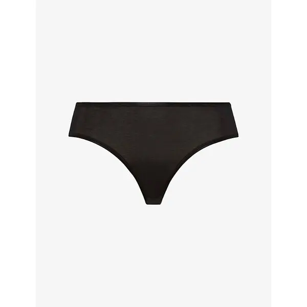 Hanro Seamless Midi Cotton-jersey Briefs - Black