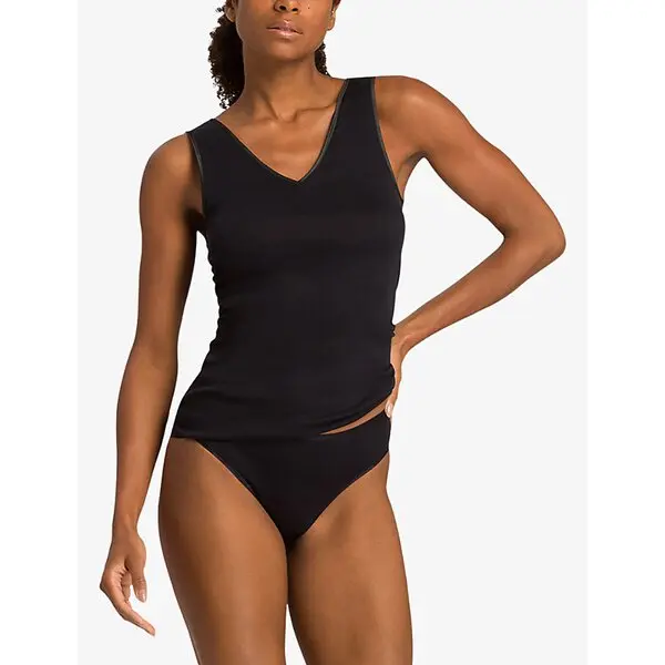 Hanro Seamless Midi Cotton-jersey Briefs - Black