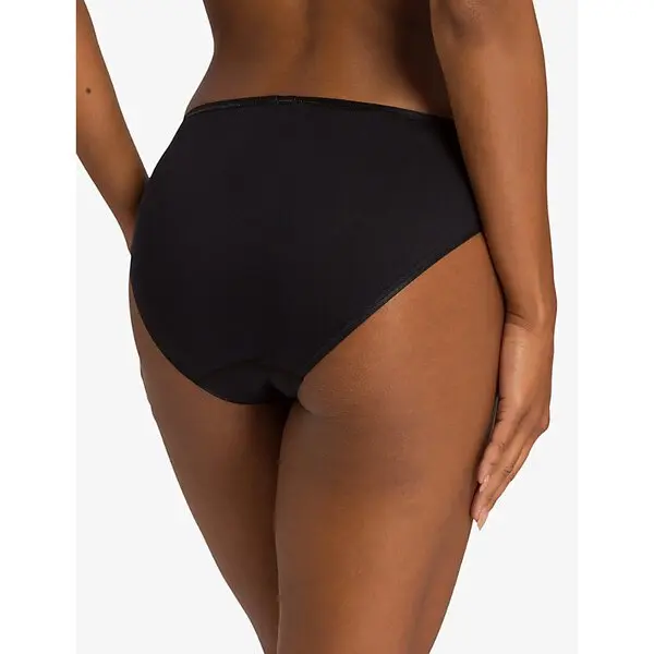 Hanro Seamless Midi Cotton-jersey Briefs - Black