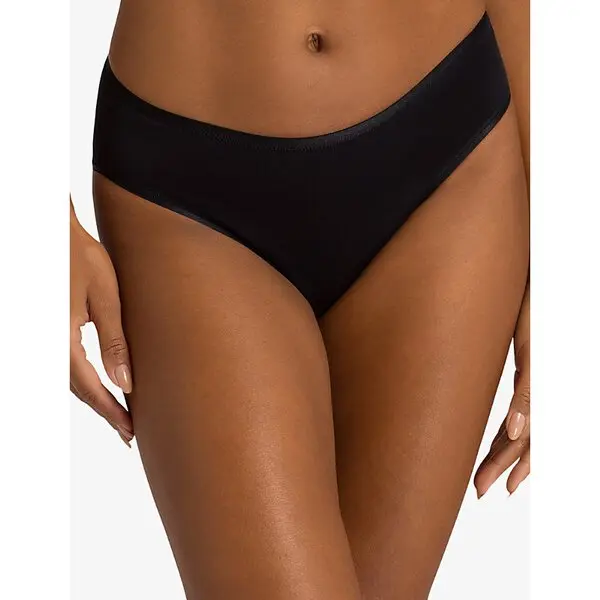 Hanro Seamless Midi Cotton-jersey Briefs - Black