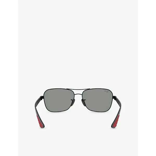 Ray-ban X Scuderia Ferrari Square Frame Metal Sunglasses