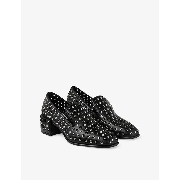 JIMMY CHOO Eliot Leather Heeled Loafers
