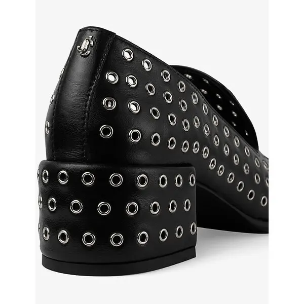 JIMMY CHOO Eliot Leather Heeled Loafers