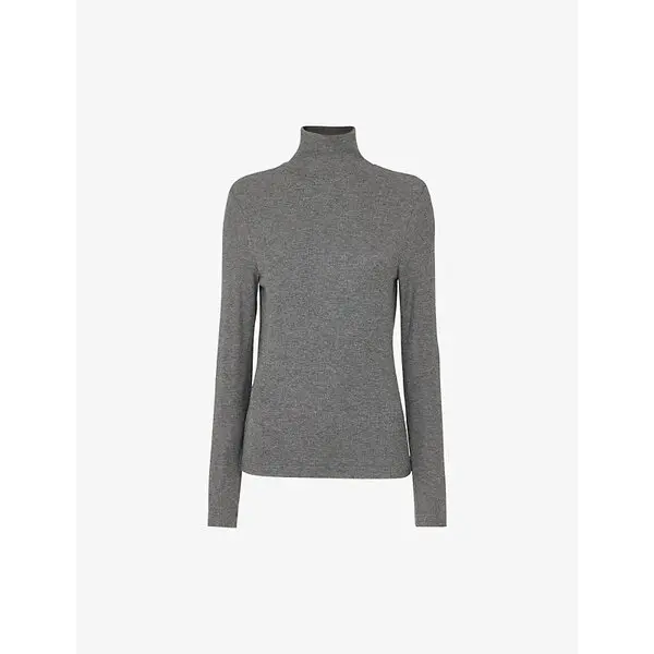 Whistles Essential Ribbed Knitted Top - Grey