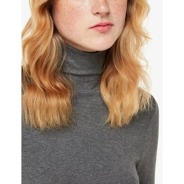 Whistles Essential Ribbed Knitted Turtleneck Top