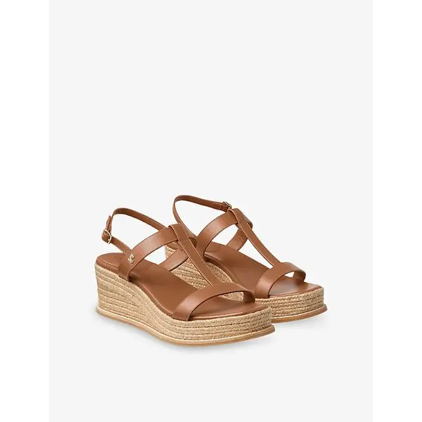 JIMMY CHOO Theia 60 Leather Wedge Heeled Sandals