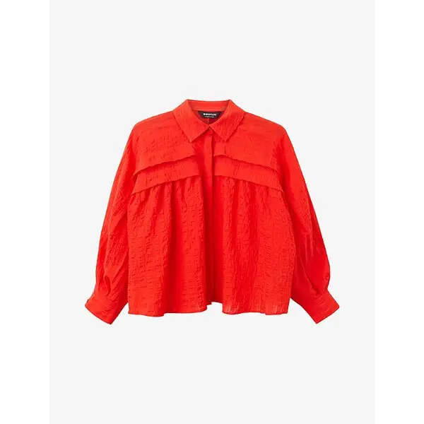 Whistles Textu Frill-trim Woven Blouse