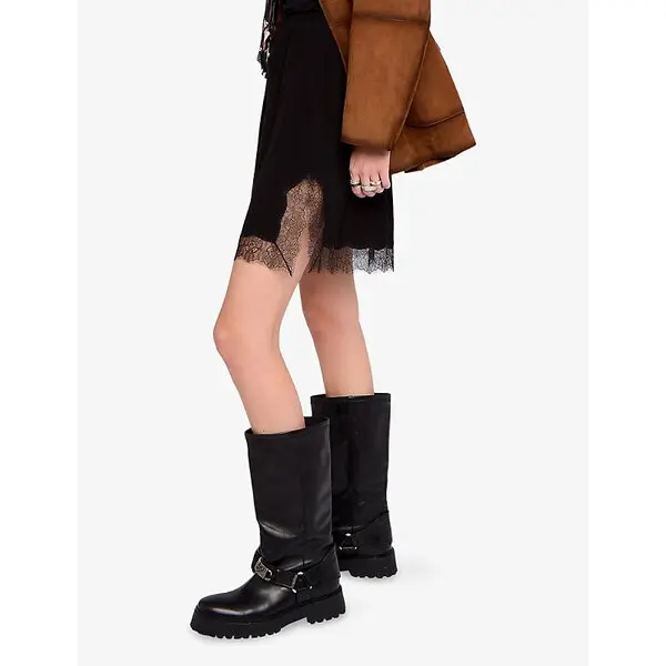 Zadig&Voltaire Jarvis Lace-trim Woven Midi Skirt