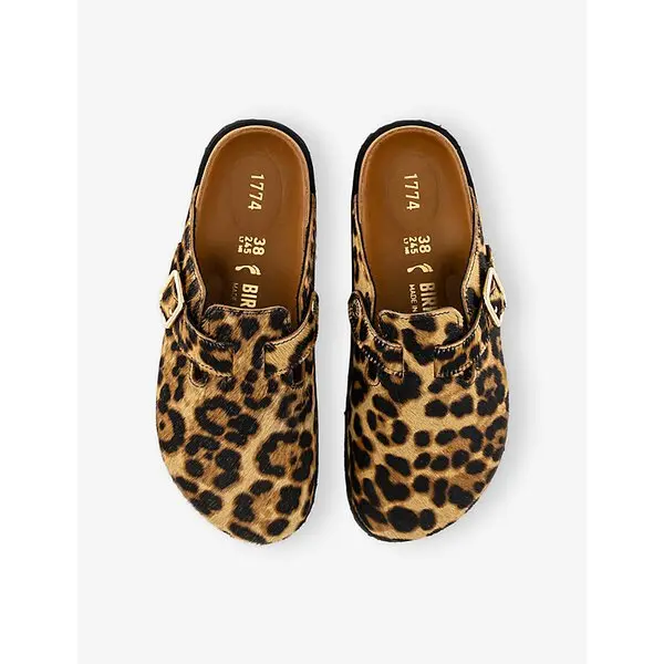 BIRKENSTOCK Calf-hair Print Clogs - Leopard
