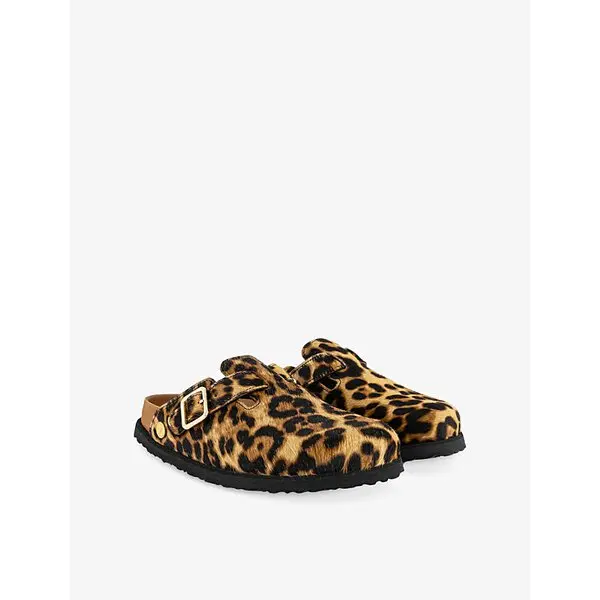 BIRKENSTOCK Calf-hair Print Clogs - Leopard