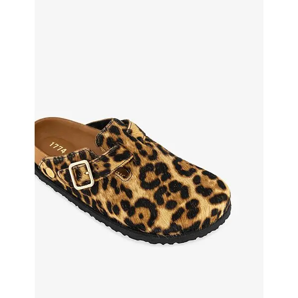 BIRKENSTOCK Calf-hair Print Clogs - Leopard