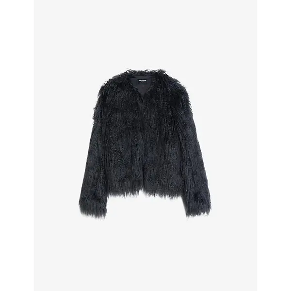 Zadig&Voltaire Freddie Faux Fur Coat - Anthracite