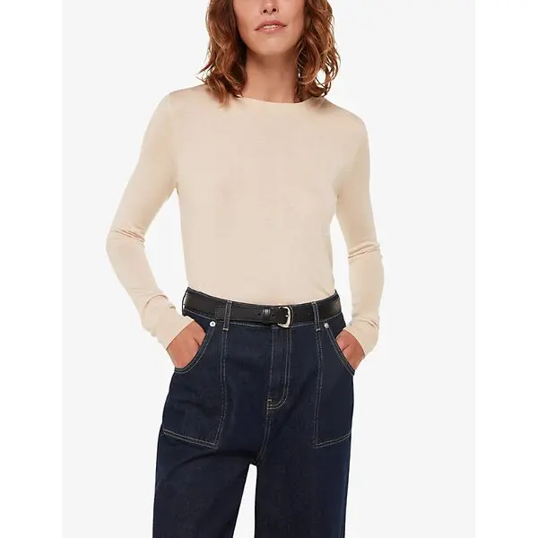 Whistles Annie Slim-fit Metallic-knit Jumper