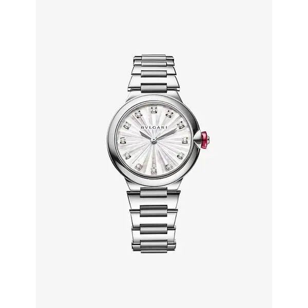 BVLGARI Lvcea Stainless-steel And Diamond Automatic Watch - Silver