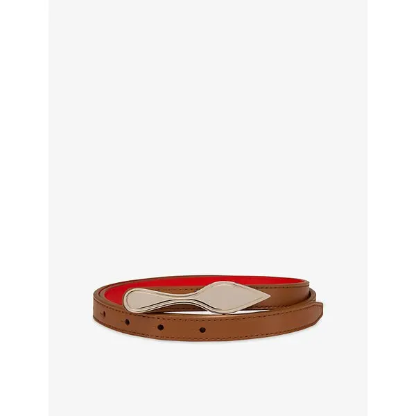 CHRISTIAN LOUBOUTIN Bettina Leather Belt - Cuoio/loubi/gold