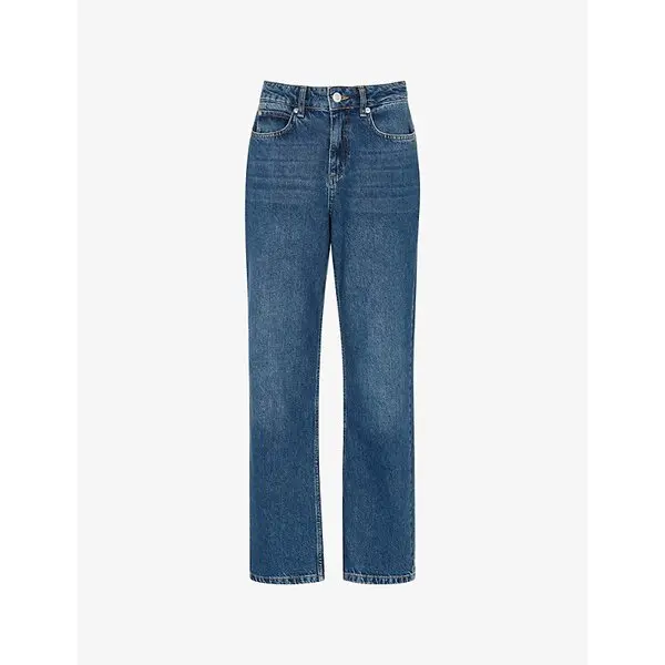 Whistles High Rise Straight Leg Denim Jeans