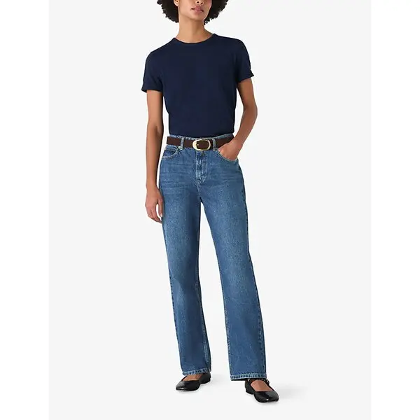 Whistles High Rise Straight Leg Denim Jeans