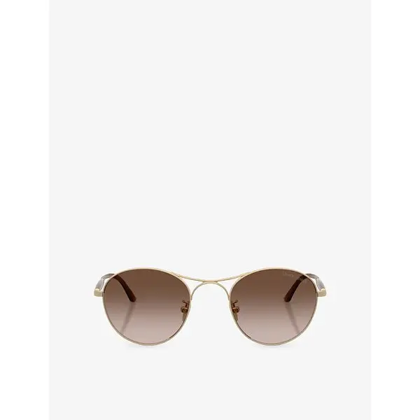 Giorgio Armani Ar6177 Round Frame Metal Sunglasses - Black