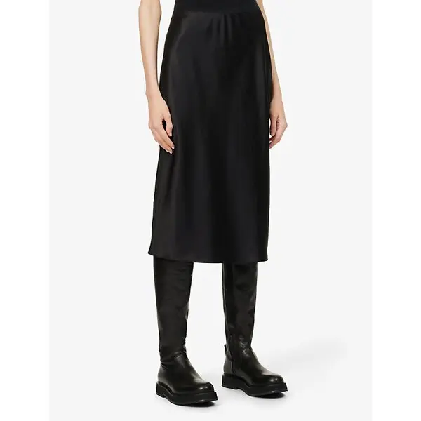 JOSEPH Isaak Silk-satin Midi Skirt