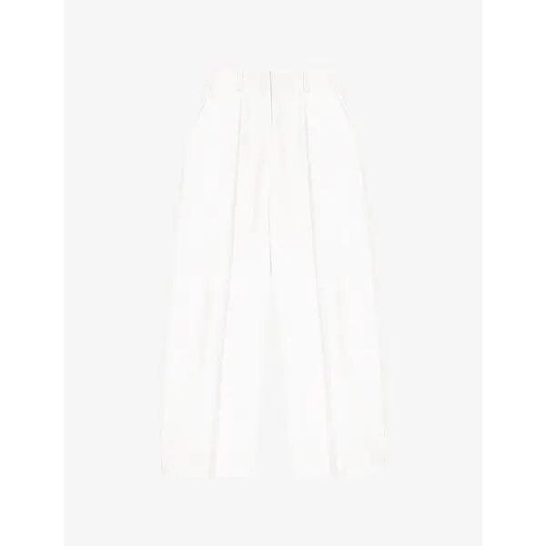 Maje Balloon-leg Cropped Woven Trousers - White