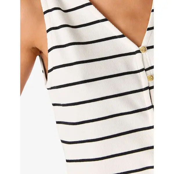 Whistles Striped Button-front Tank Top