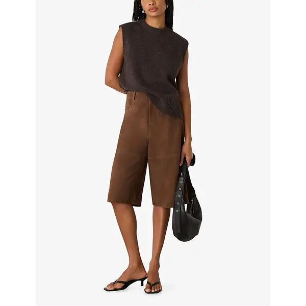 Whistles Sleeveless Round-neck Wool Tank - Brown