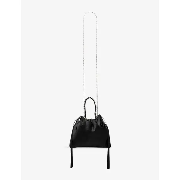 JIMMY CHOO Drawstring Mini Top Handle Bag - Black/black/silver