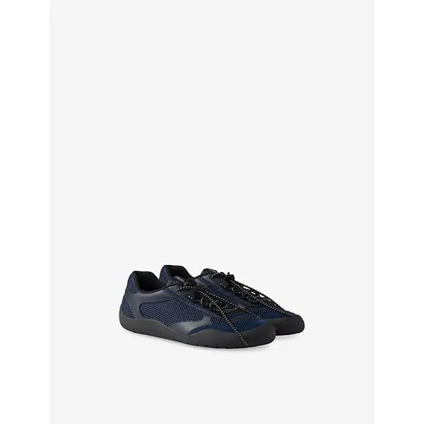Prada Speedrock Leather And Mesh Trainers - Blue