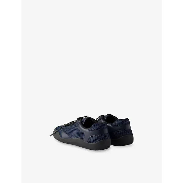 Prada Speedrock Leather And Mesh Trainers - Blue