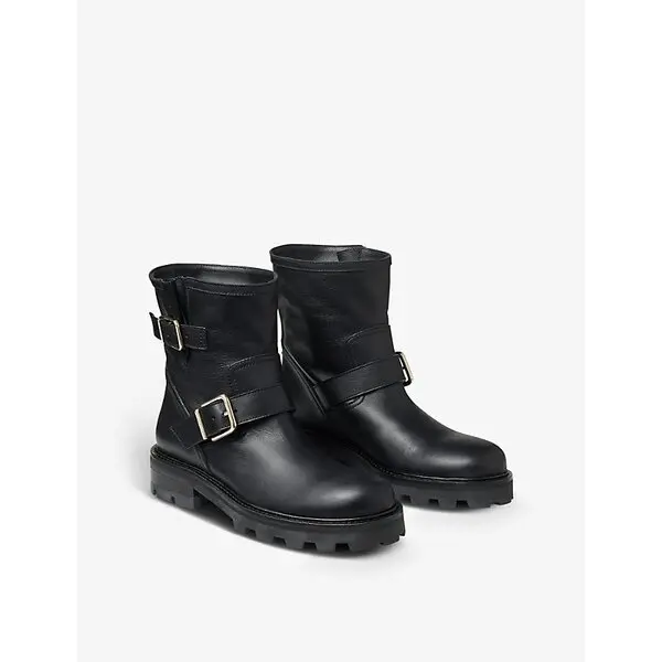 JIMMY CHOO Youth Ii Leather Ankle Boots With Buckle Fastening