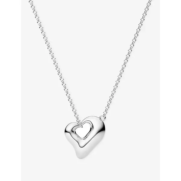 SIF JAKOBS Rhodium-plated Sterling Sculptural Heart Necklace - Silver