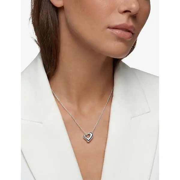 SIF JAKOBS Rhodium-plated Sterling Sculptural Heart Necklace