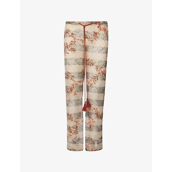 JADED LONDON Deva Striped Knit Trousers