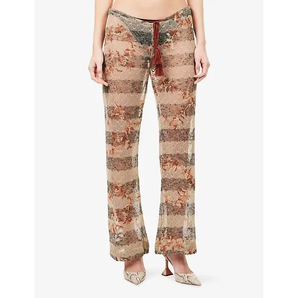 JADED LONDON Deva Striped Knit Trousers