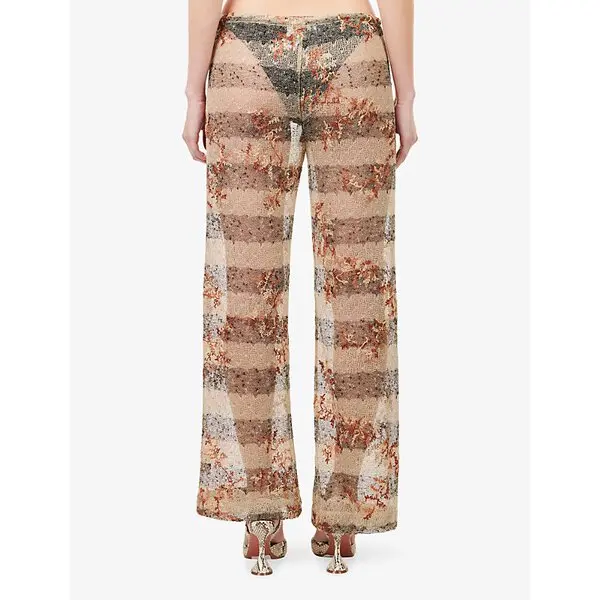 JADED LONDON Deva Striped Knit Trousers
