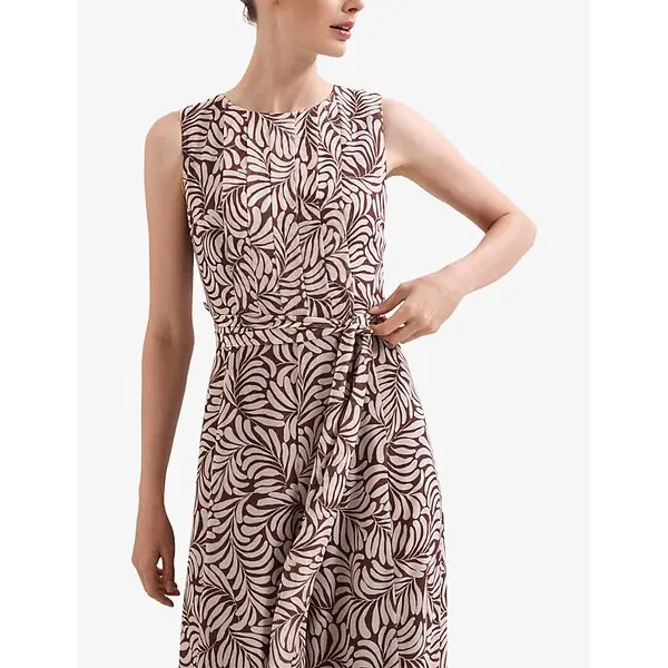 PHASE EIGHT Janine Leaf-print Woven Jumpsuit