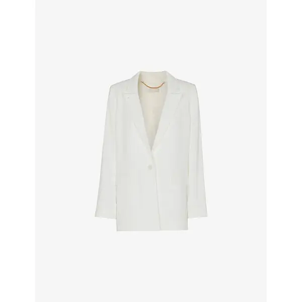Whistles Andie Notch-lapel Woven Blazer - Cream