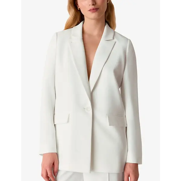 Whistles Andie Notch-lapel Woven Blazer - Cream